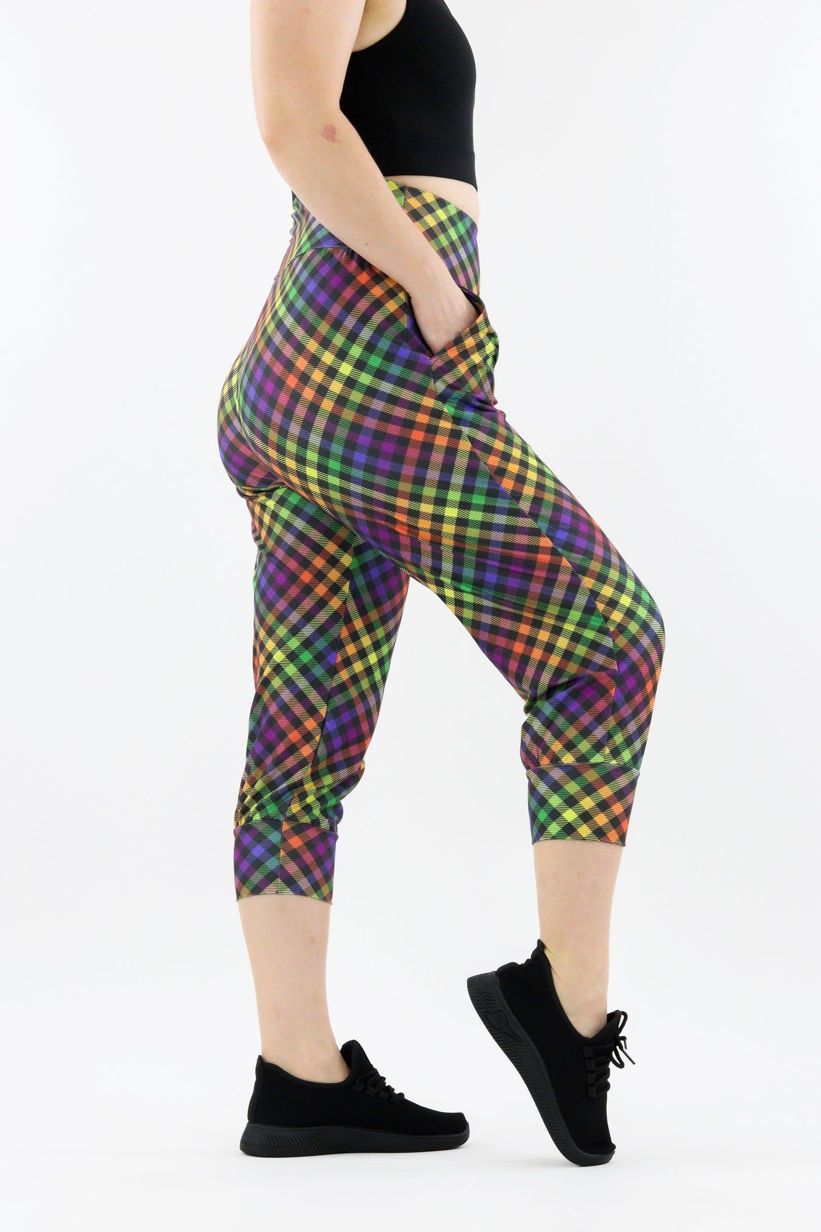Rainbow Gingham - Hybrid - Pocket Capri Joggers 1.0 – Pawlie